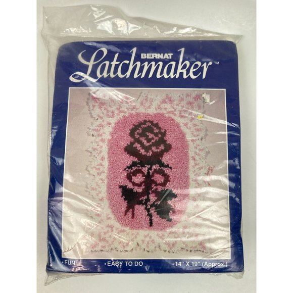 Bernat | Other | Vintage Bernat Latchmaker Rose Doily Latch Hooking Kit ...